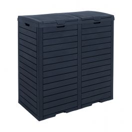 Trash bin GALA 78x41xH86cm/230L, black plastic - Homer