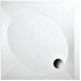 Shower tray Art, 900x900 mm, with panel, white - Homer